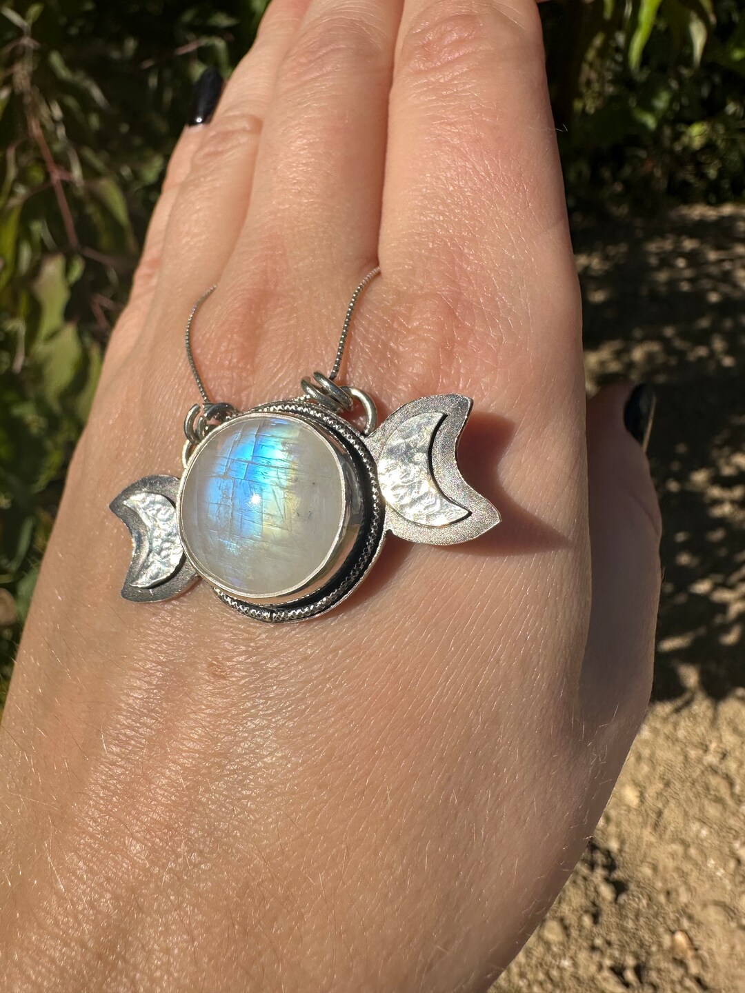 Triple Moon Goddess Pendant - Etsy
