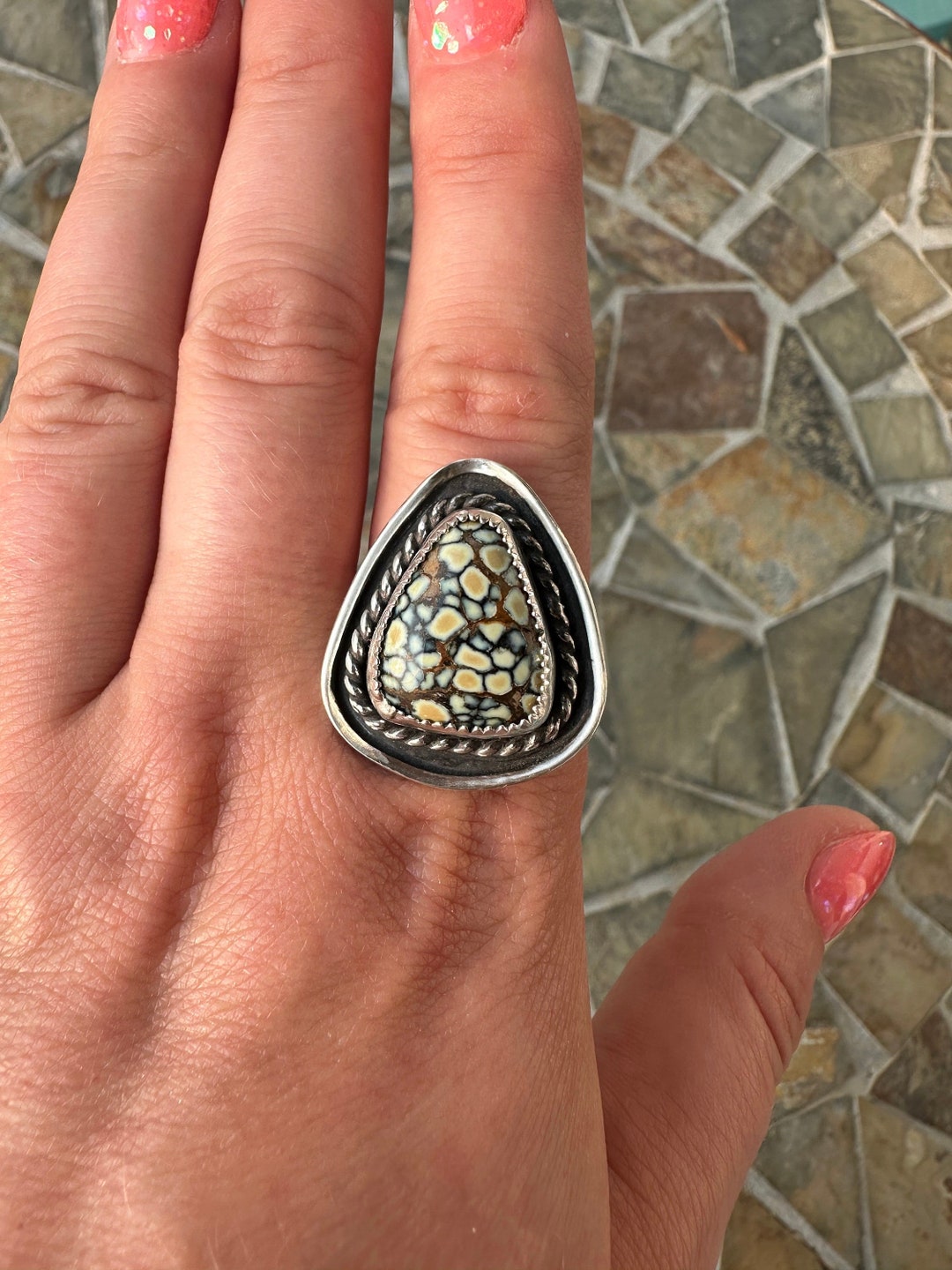 Poseidon Variscite Statement Ring - Etsy