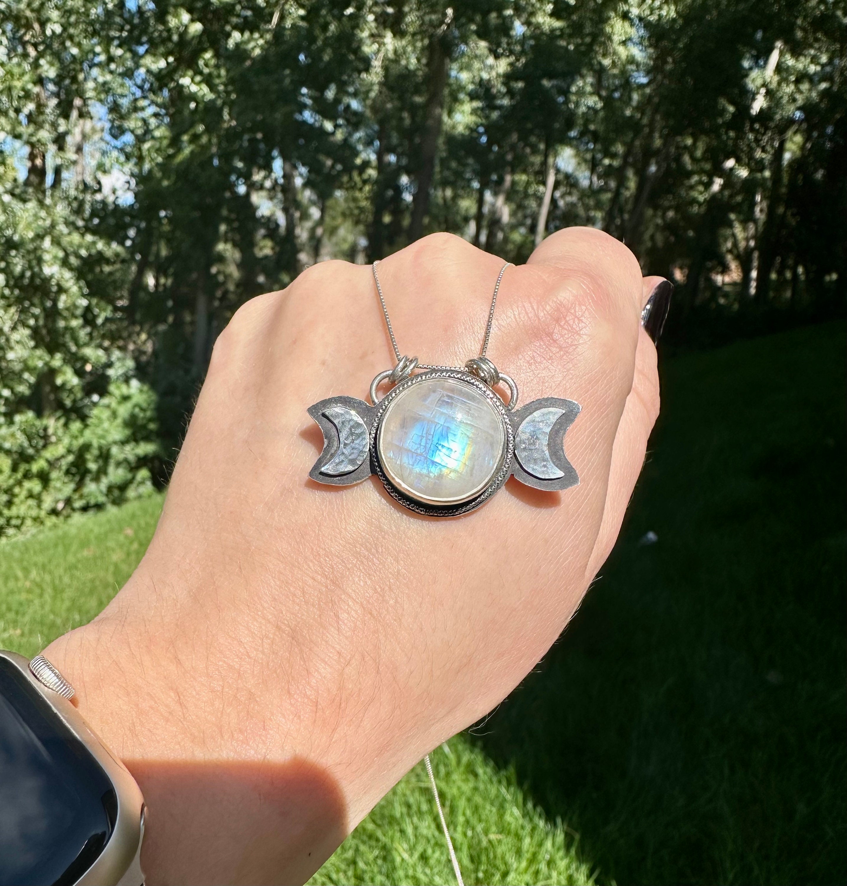 Triple Moon Goddess Pendant - Etsy