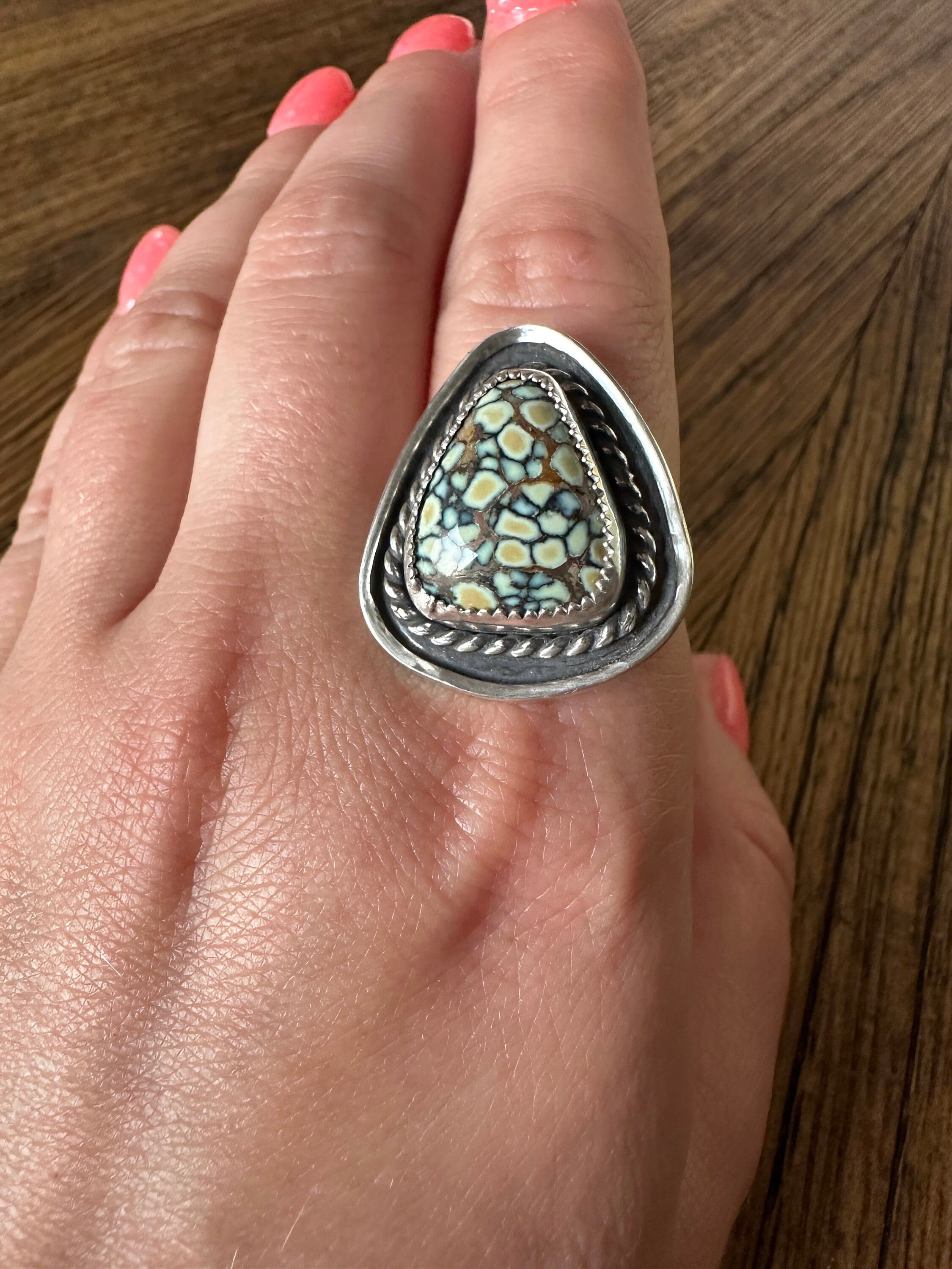 Poseidon Variscite Statement Ring - Etsy