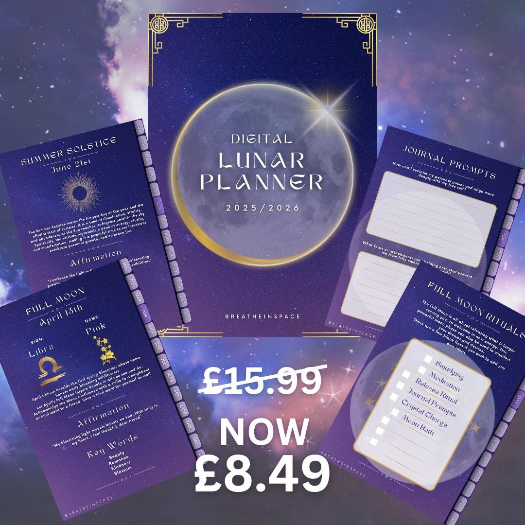 Lunar Year 25/26 Moon Phase Digital Planner - Etsy