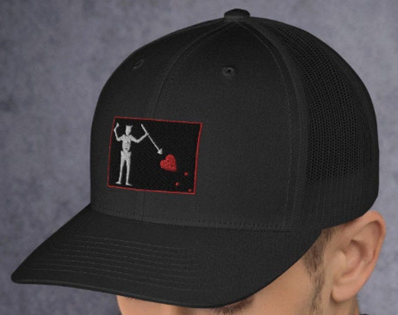 Blackbeard Pirate Flag Trucker Hat Made In USA VETERAN OWNED Etsy Blackbeard Pirate Flag Trucker Hat Made In USA VETERAN OWNED Etsy