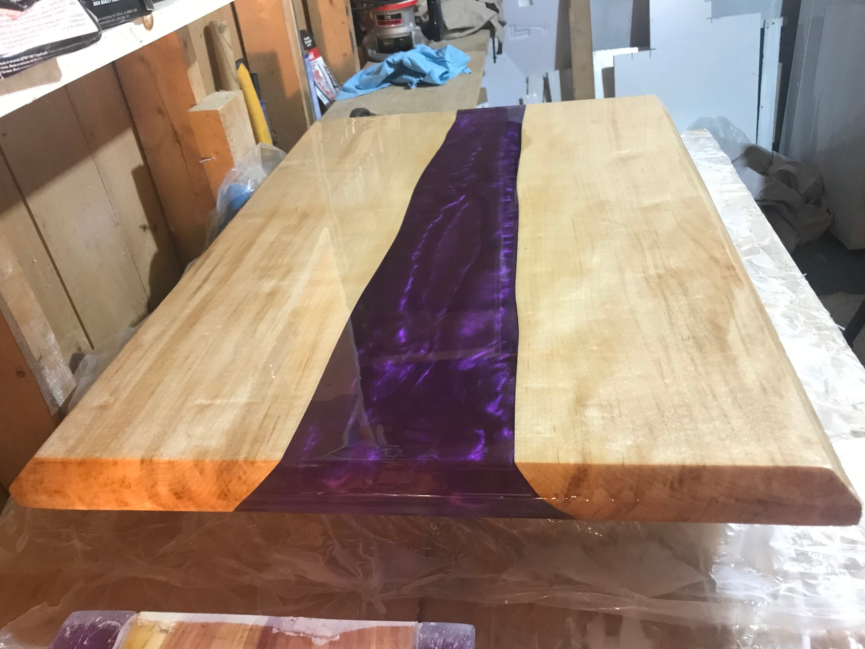 Purple Epoxy River End Table - Etsy