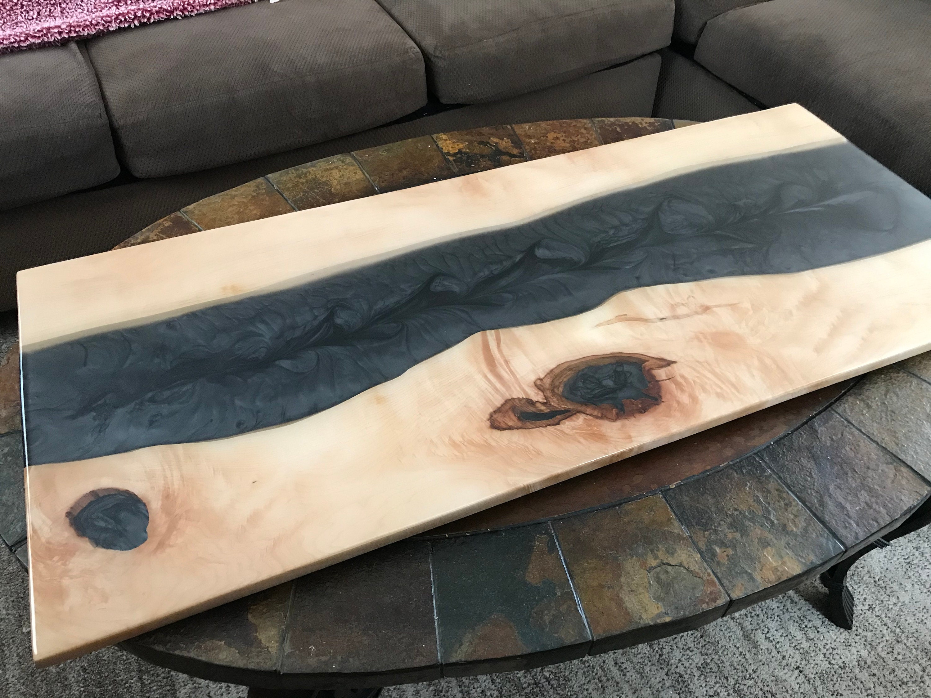 Black Epoxy River Coffee Table - Etsy