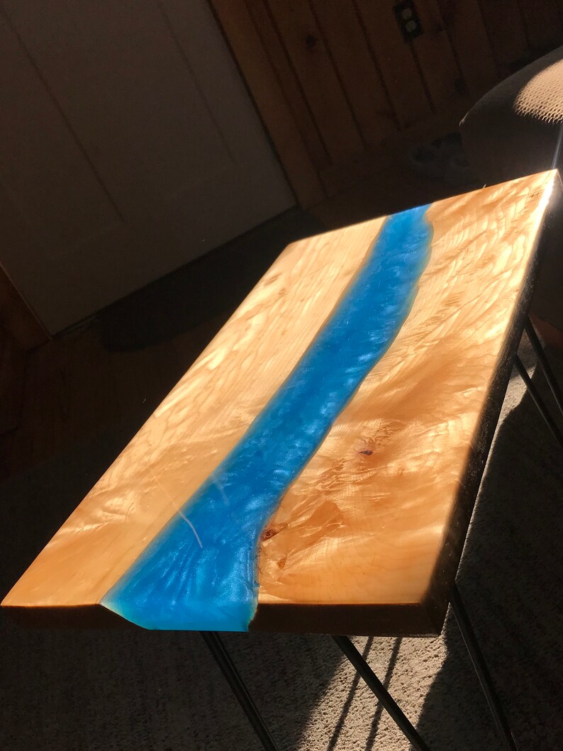 Blue Epoxy River End Table - Etsy
