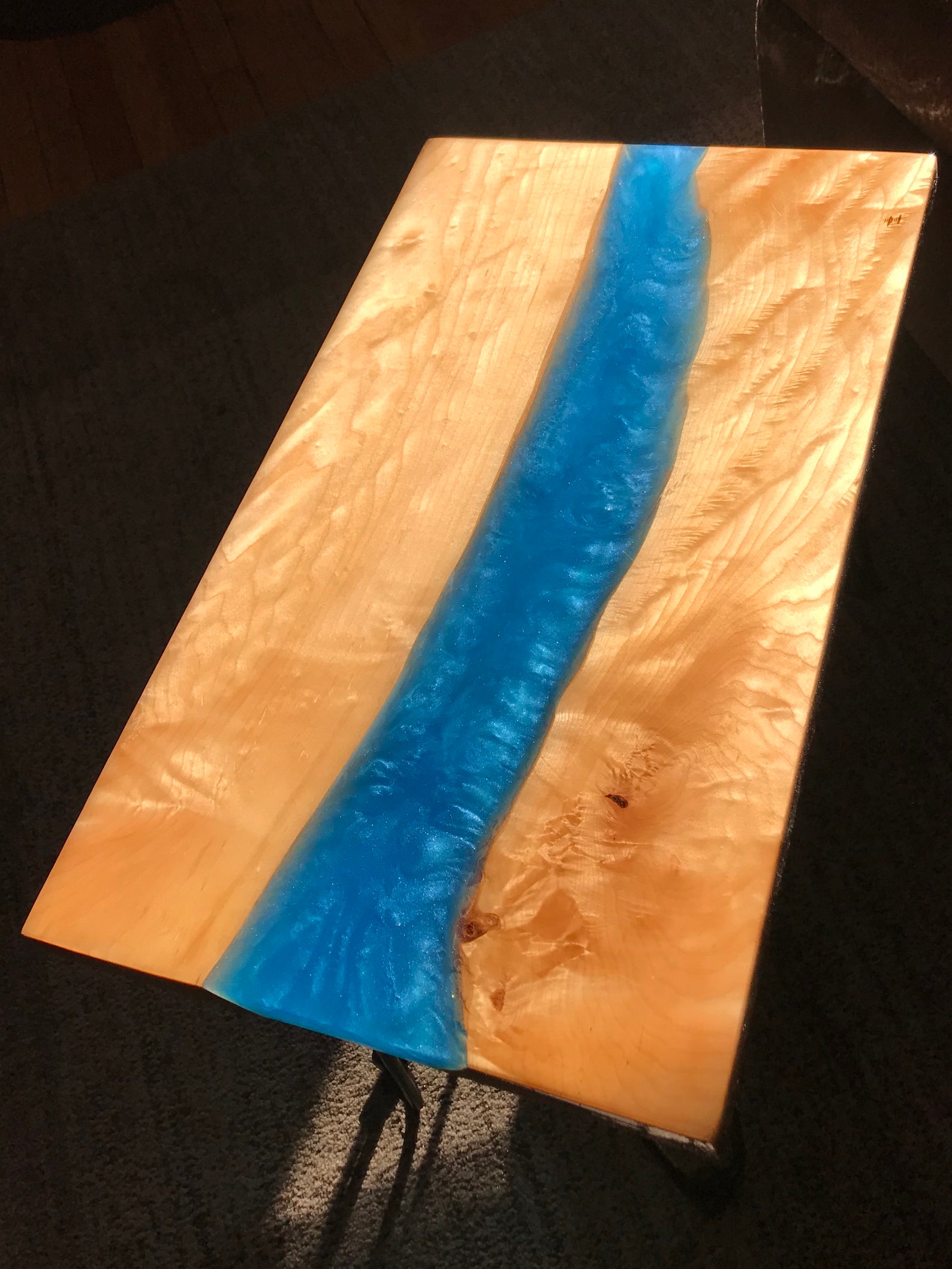 Blue Epoxy River End Table - Etsy