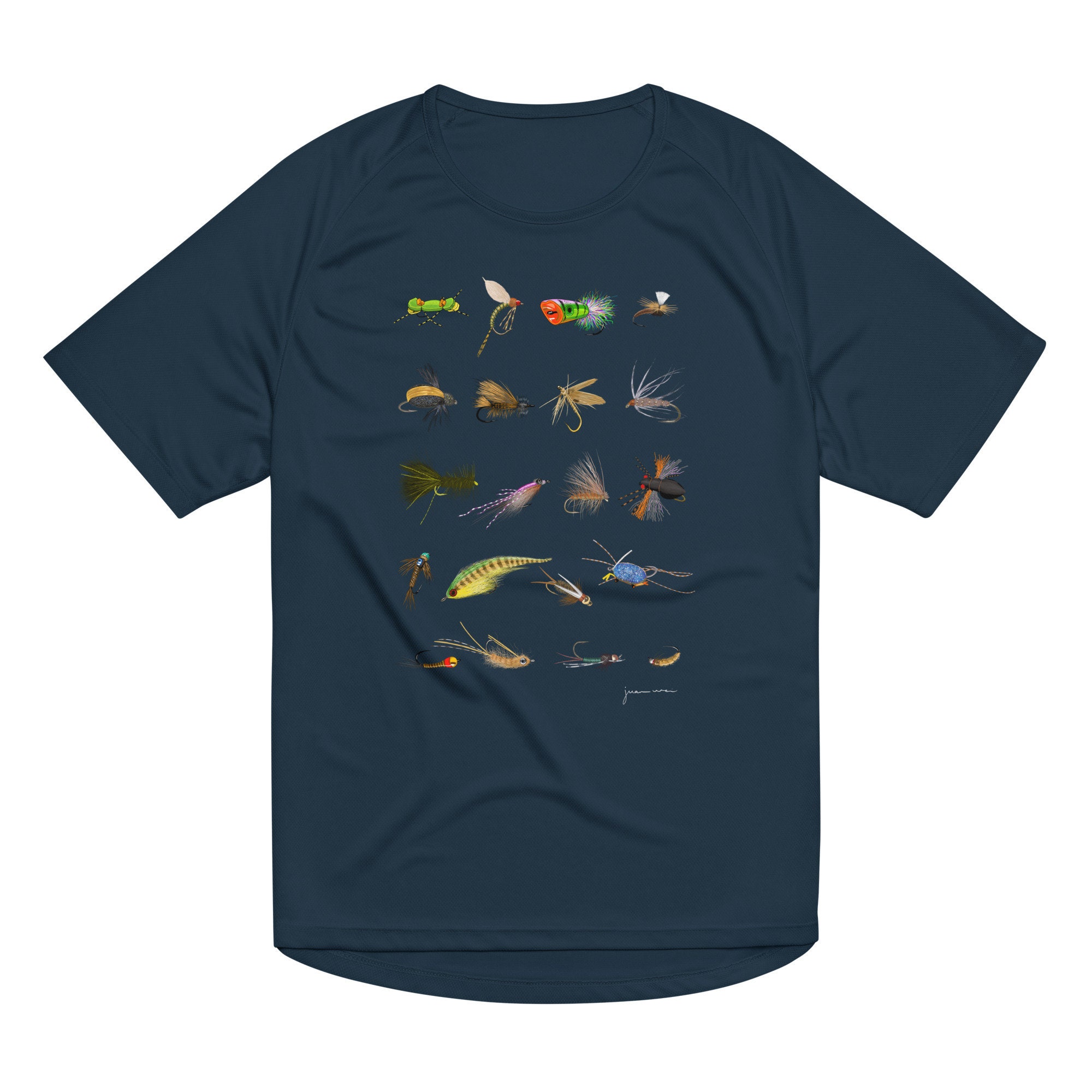 Fly Fishing Flies Art T-shirt, Hand-drawn Flies, Quick-dry Breathable ...