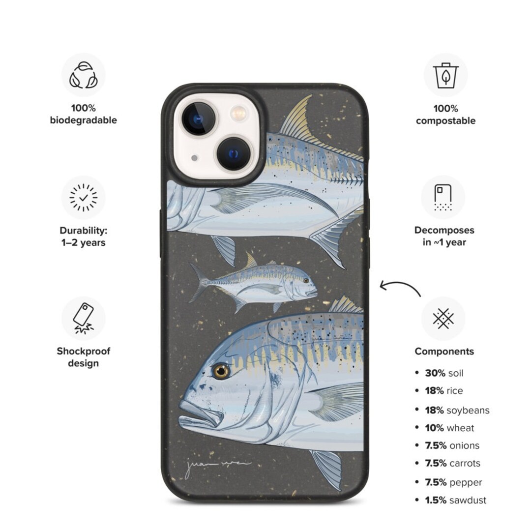 Eco-friendly Fish Phone Case Giant Trevally BIODEGRADEABLE for - Etsy