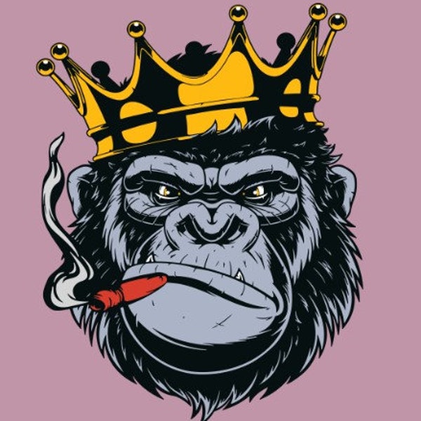 Smoking Cigar Monkey Svg - Etsy