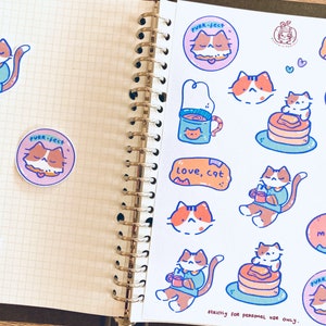 Love, Cat (part One) Sticker Sheet - Printable DIGITAL File ...