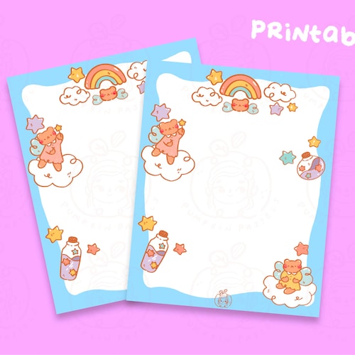 Strawberry Bunny Memo Sheets printable DIGITAL File Cute - Etsy