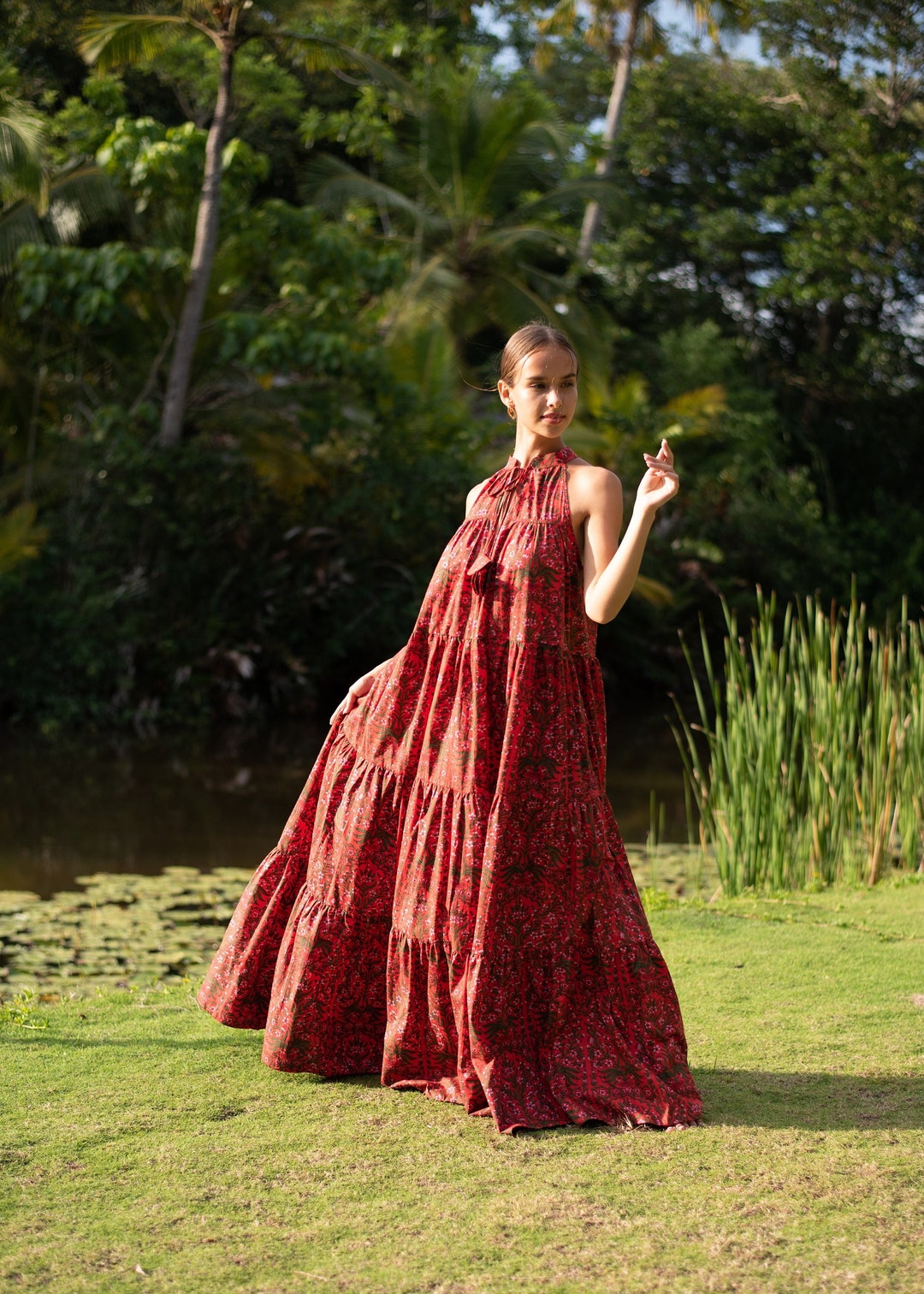 Women's Tiered Dress - Floral Maxi Dress - Summer Dress - Etsy