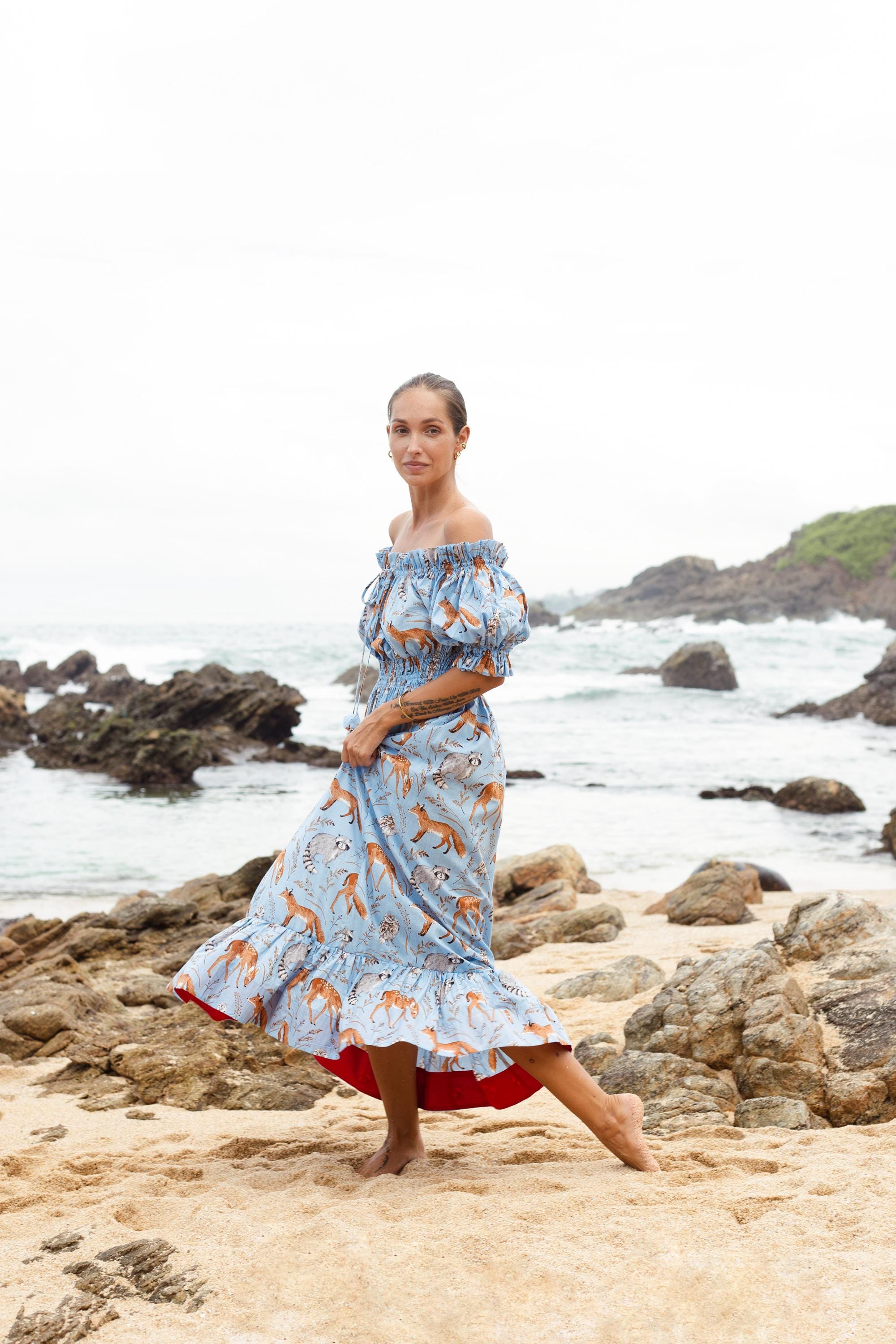 Off Shoulder Animal Print Maxi Dress - Etsy