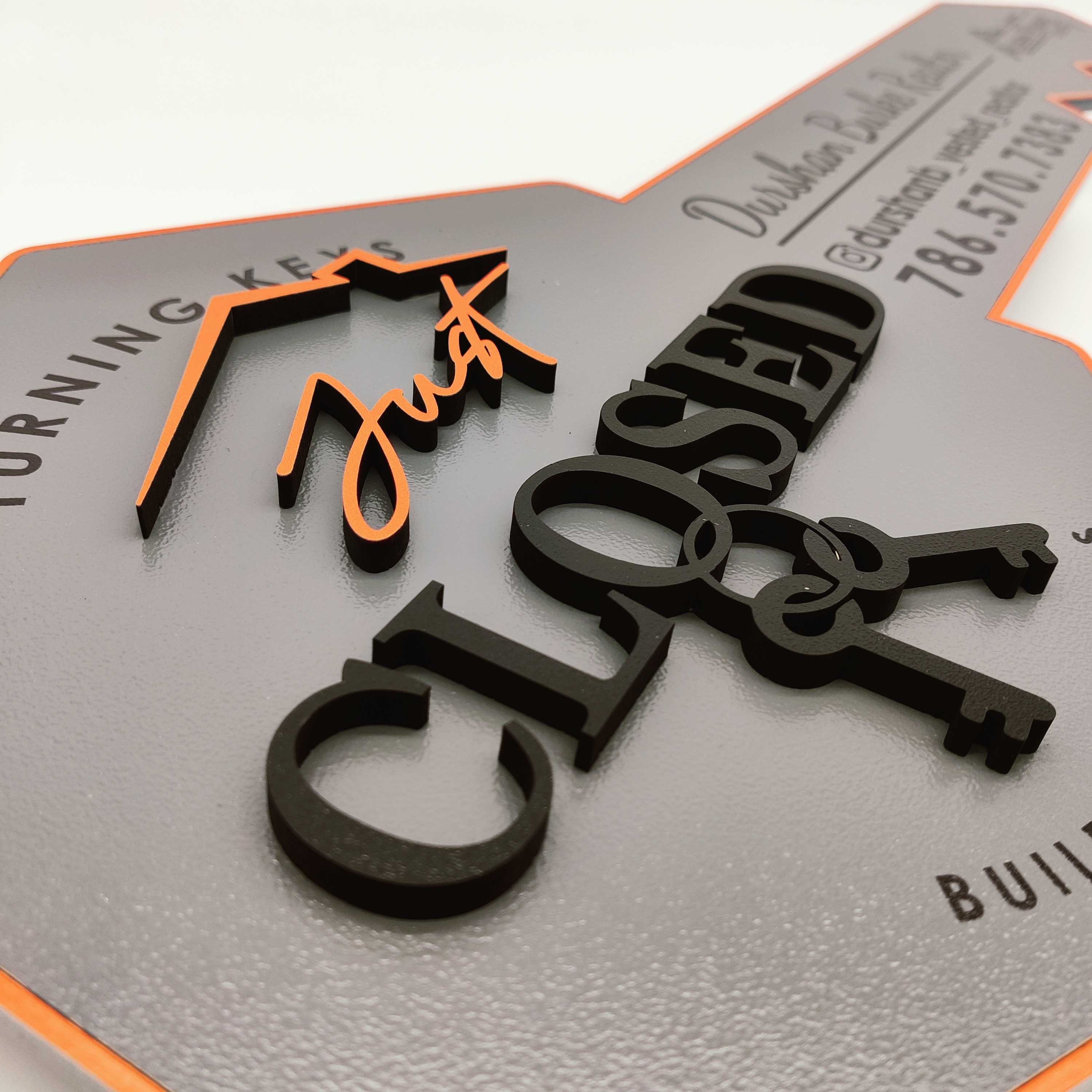 Just Closed, Key Sold Sign, Closing Photo Prop, 3D Key Sign for ...