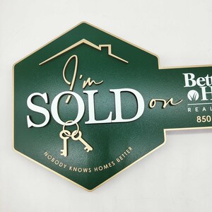 I'm Sold, Key Sold Sign, Closing Photo Prop, 3D Hexagon Key Sign for ...