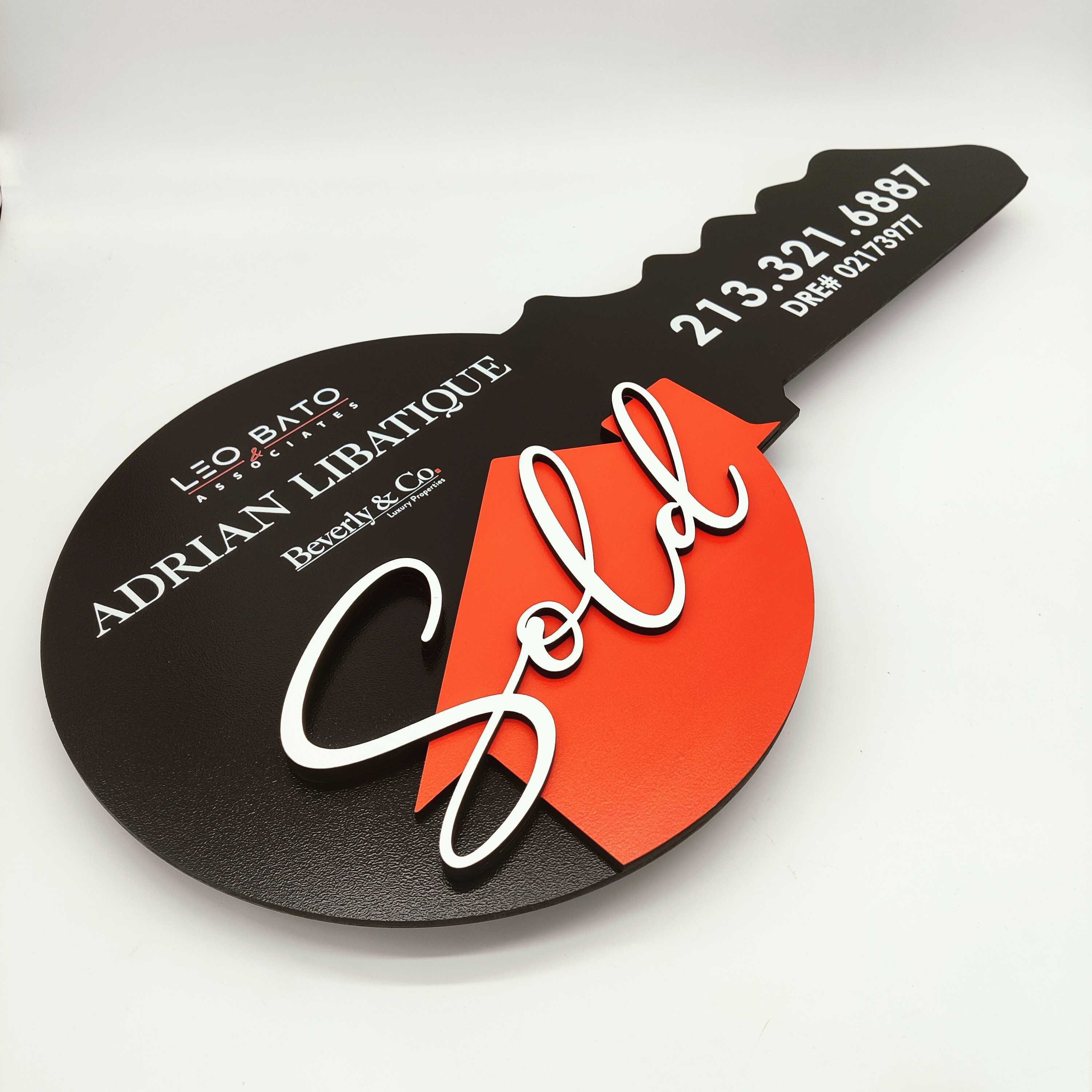 Sold Key Sold Sign, Closing Photo Prop, Modern Key Sign for Realtors ...