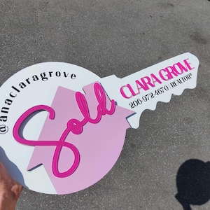Pink Realtor Sign Gold Sold, Barbie Closing Custom Sign, Sold Real ...