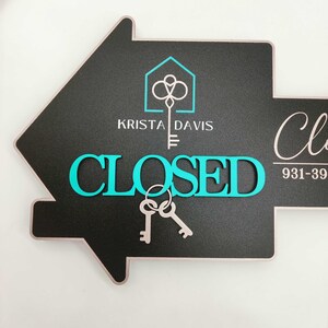 Closed House Shape Sign, 3D Key Sold Sign, Closing Photo Prop, House ...