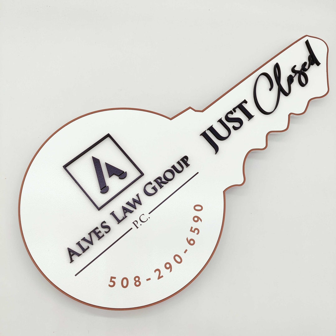 Just Closed, Key Sold Sign, Closing Photo Prop, Modern Key Sign for ...