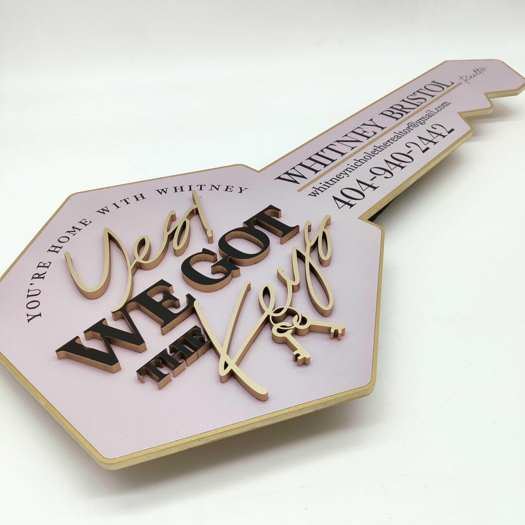 Yes! We Got the Keys, Key Sold Sign, Closing Photo Prop, 3D Hexagon Key ...