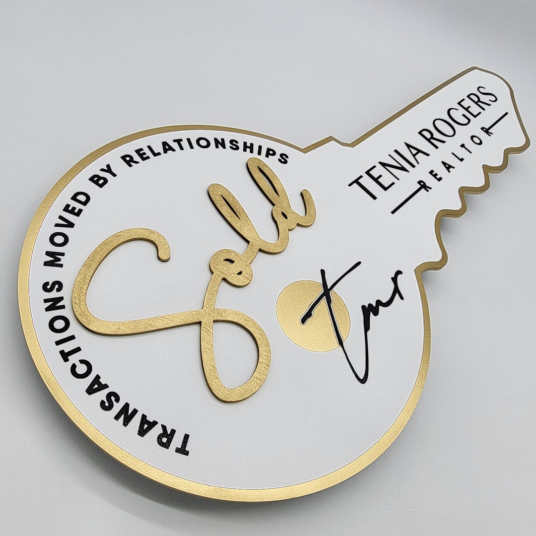Key Sold Sign, 3D Closing Photo Prop, Modern Key Sign for Realtors ...