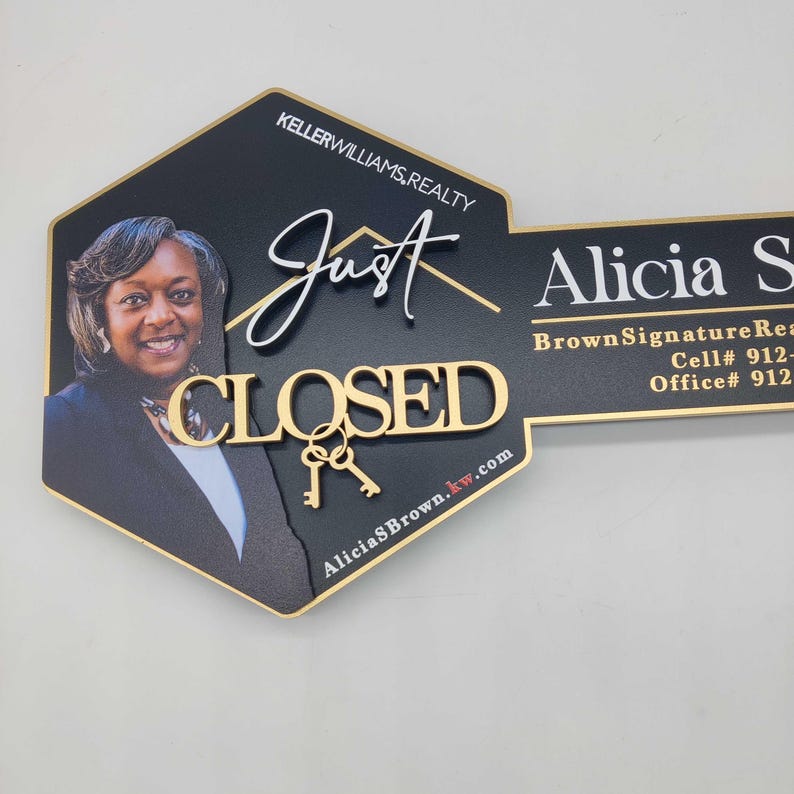 Photo Key Sign, Real Estate Key Sign With Photo, Closing Photo Prop, 3D ...