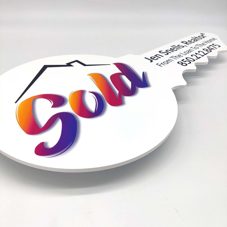 Custom Real Estate Marketing Cutout Key Sign, Realtor Social Media ...