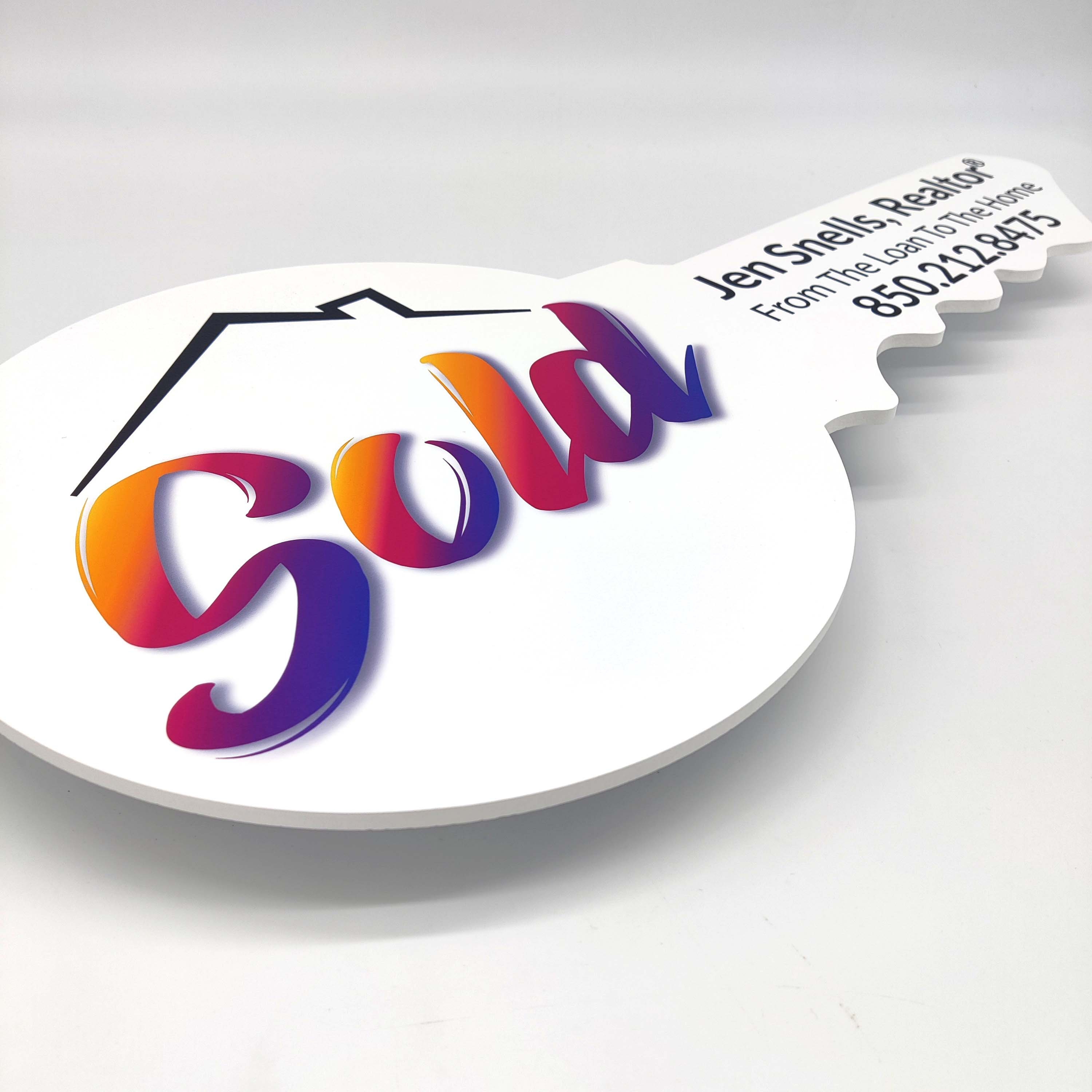 Custom Real Estate Marketing Cutout Key Sign, Realtor Social Media ...