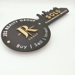 Real Estate Skyline Key Sign, 3D Realtor Closing Sign, Sold Real Estate ...