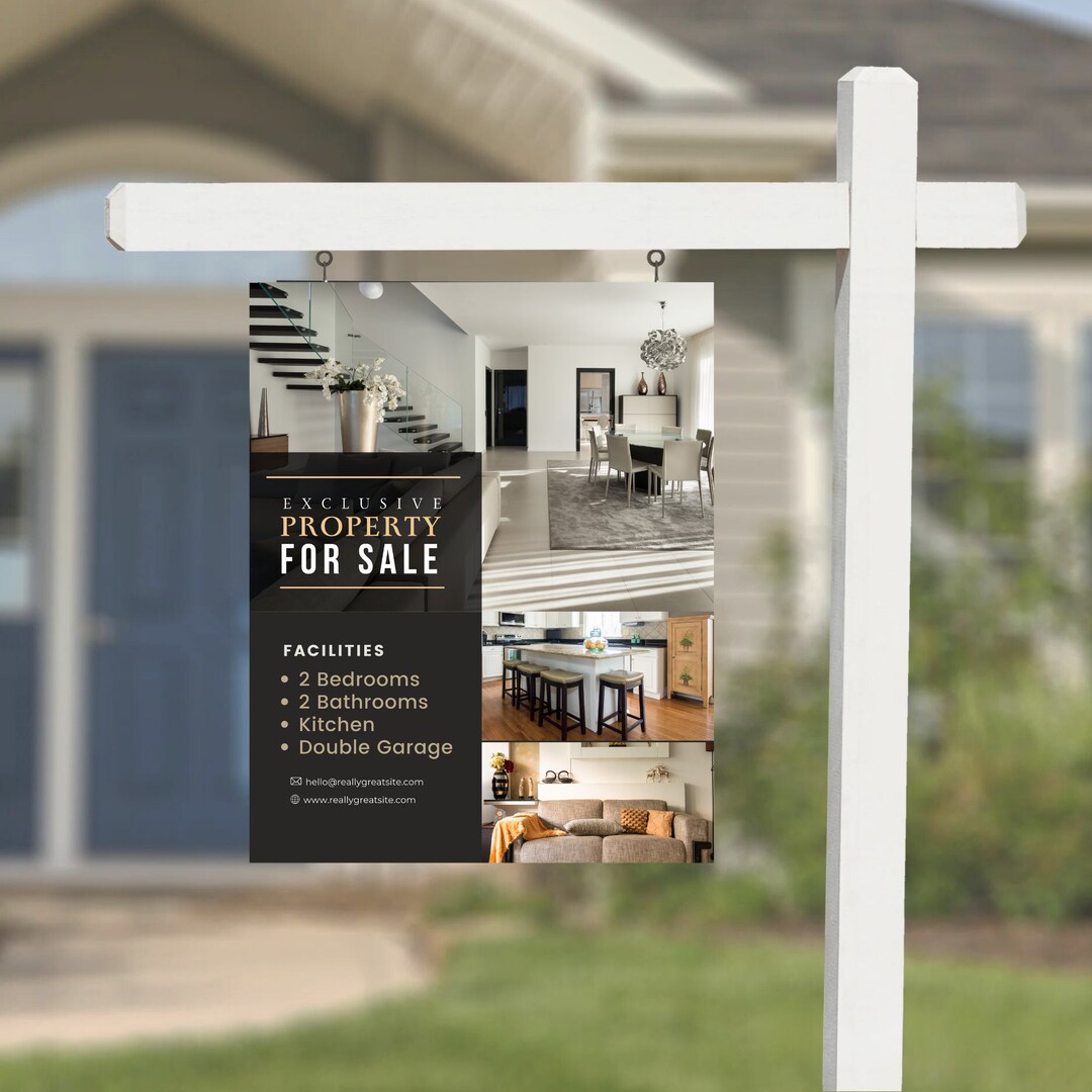 For Sale Aluminum Sign, Realtor Yard Sign, Real Estate Signage, Real ...