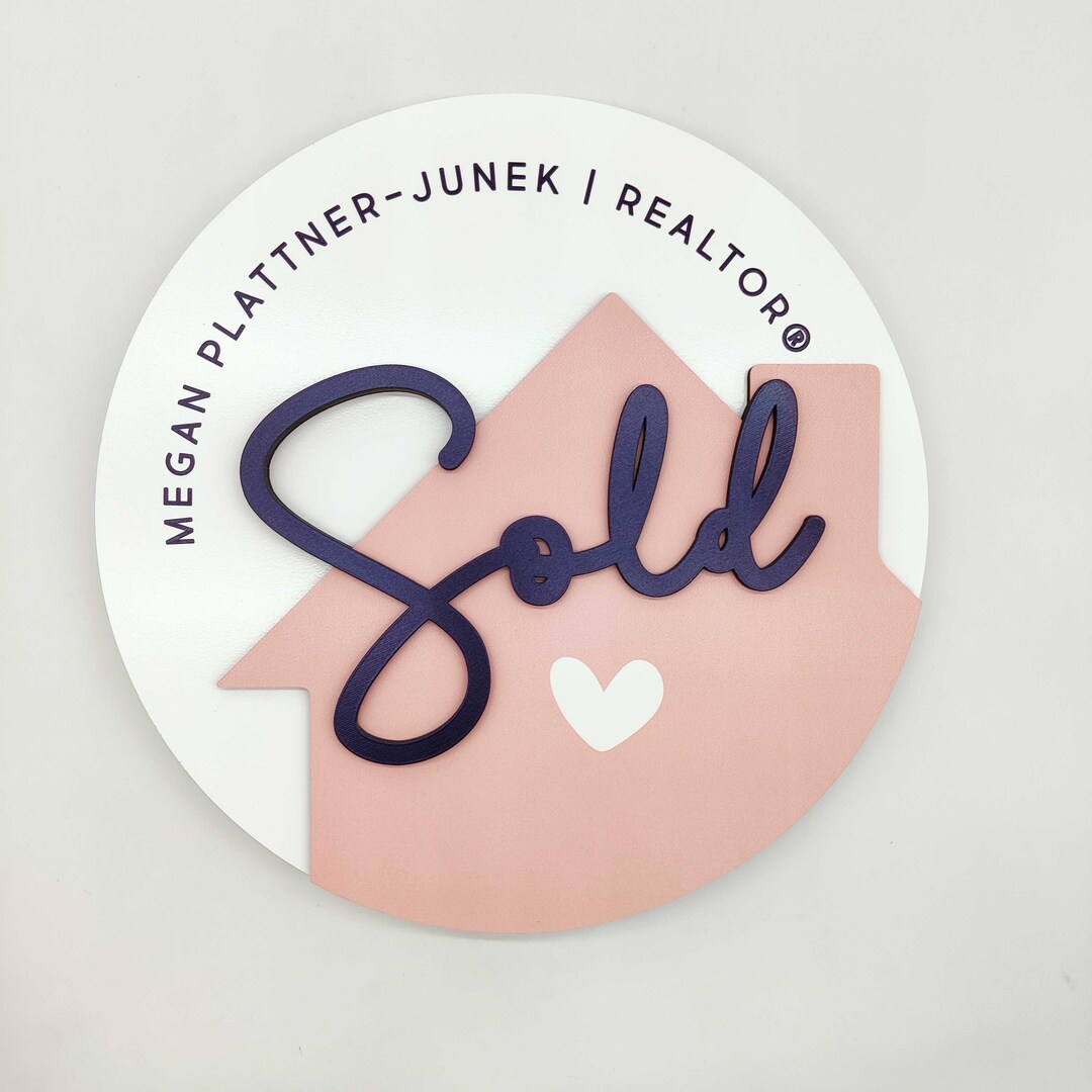 Round Sold by Key Sign, Realtor Closing Custom, Sold Real Estate Agent ...