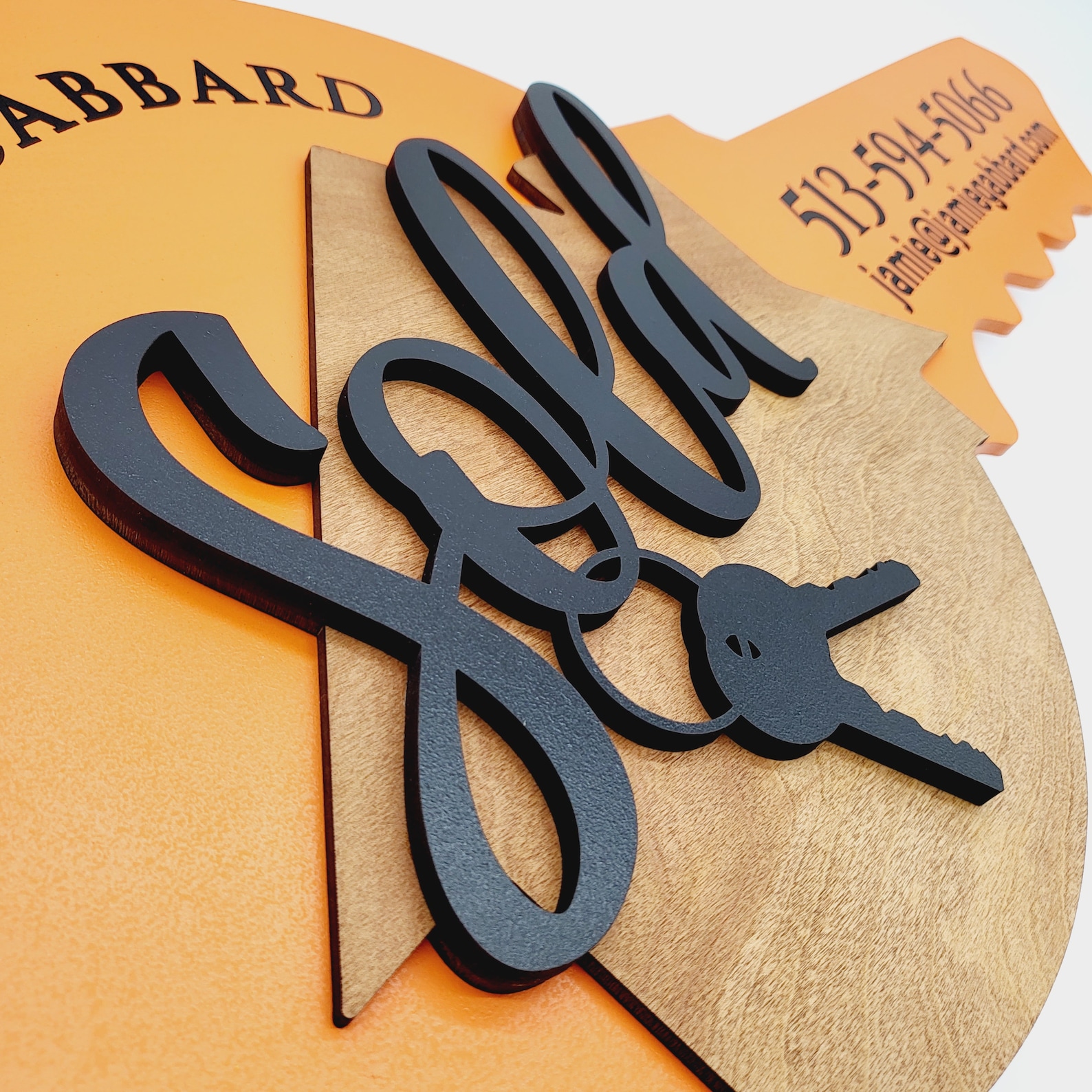 Sold Key Sign, Orange 3D Realtor Closing Custom, Sold Real Estate Agent ...