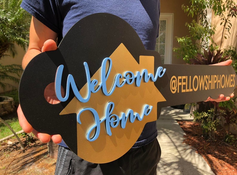 Welcome Home Key Sign Realtor Prop Sign Sold Prop for | Etsy