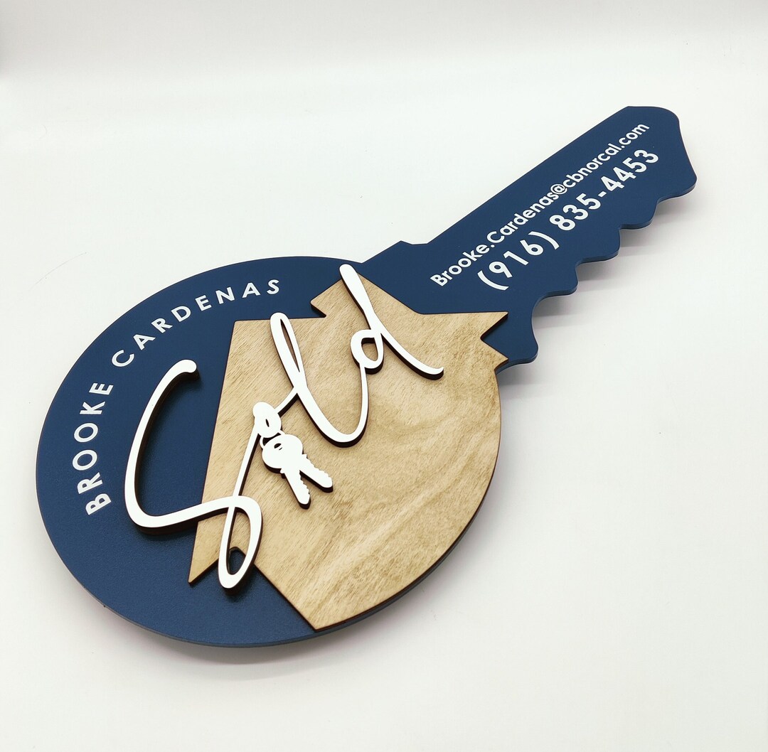 Sold by Key Sign, Realtor Closing Custom, Sold Real Estate Agent Key ...