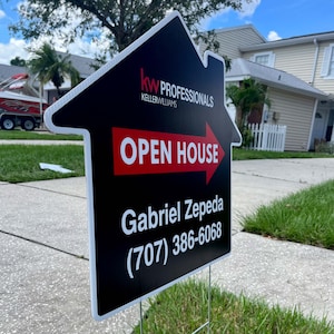 Custom House Shaped Yard Sign, Open House Yard Sign, Directional Sign ...