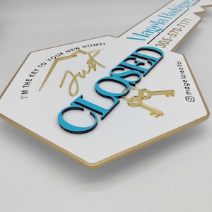 Just Closed, Key Sold Sign, Closing Photo Prop, Modern Key Sign for ...