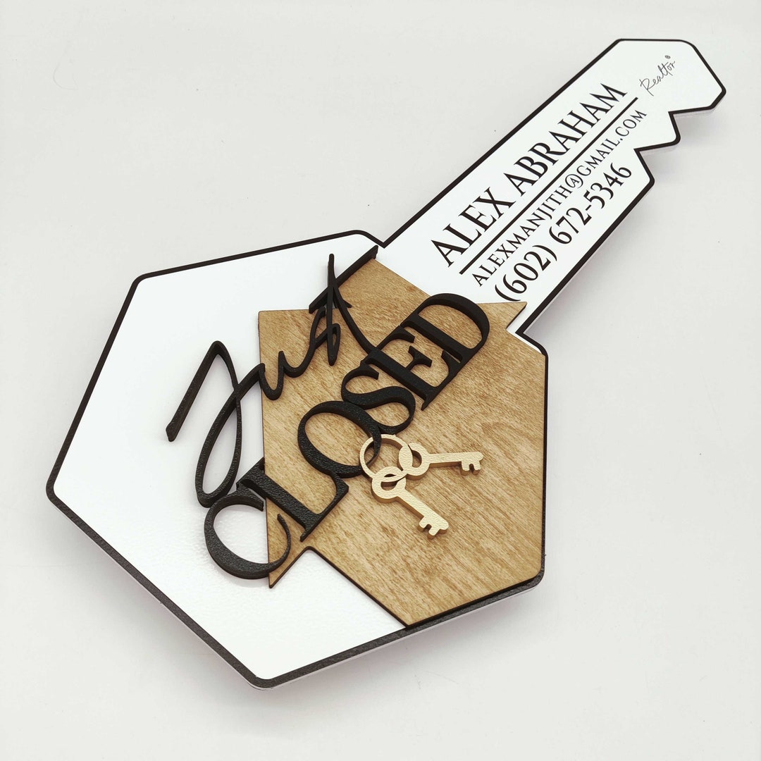 Just Closed, 3D Key Sold Sign, Closing Photo Prop, Wood House, Key Sign ...