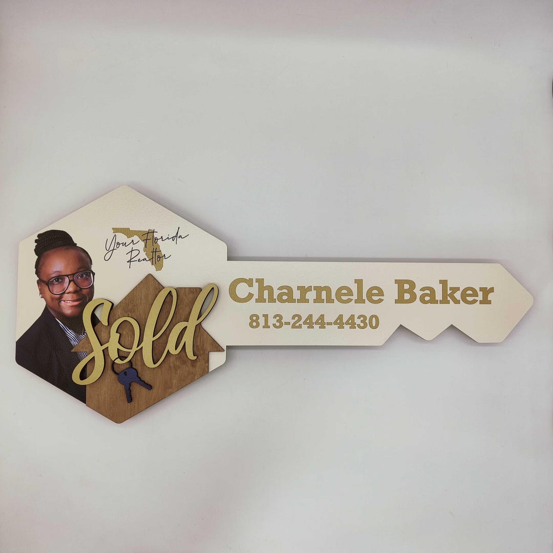 Sold Key Sign, Realtor Key Sign, Closing Photo Prop, Modern Key Sign ...