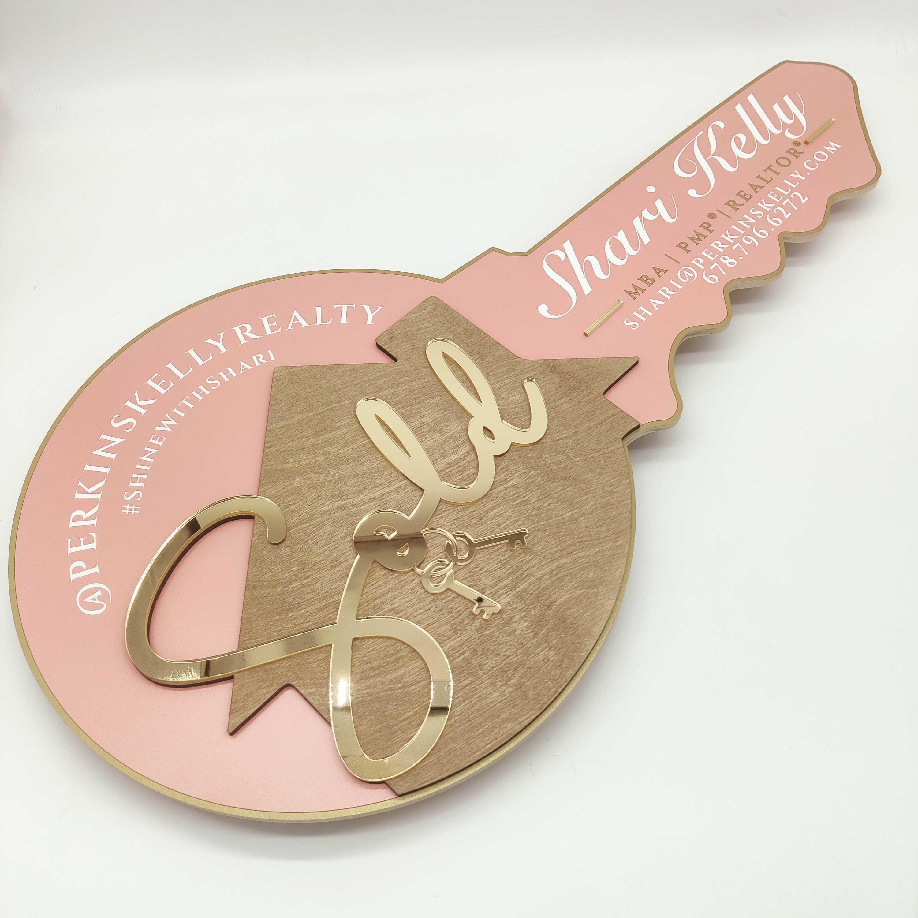 Mirrored Sold Sign Gold, 3D Closing Custom, Sold Real Estate Agent Key ...