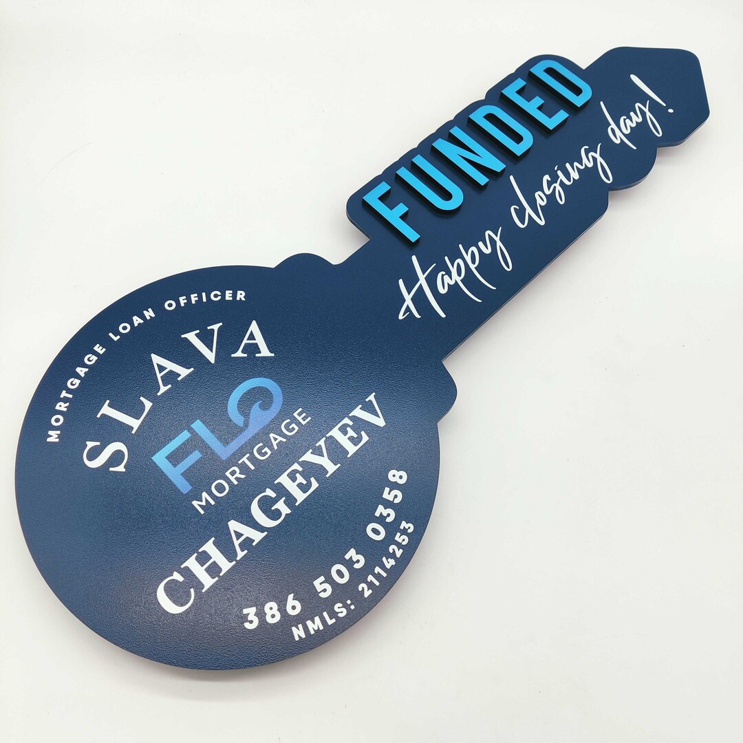 Funded Key Sign, Realtor Closing Custom, Sold Real Estate Agent Key ...
