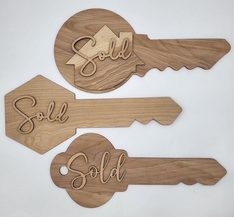 Blank Wood Key Ready to Paint, NOT Glued, Realtor Wood Key Sign, Real ...