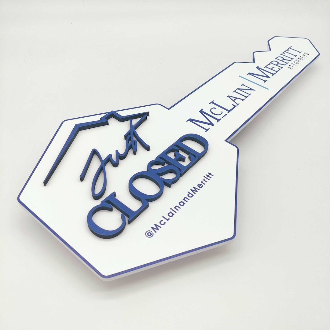 Just Closed, 3D Key Sold Sign, Closing Photo Prop, White Key Sign for ...