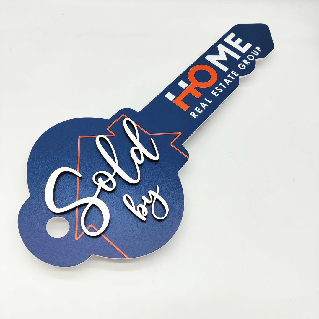 Sold Key Sign, 3D Realtor Closing Custom, Sold Real Estate Agent Key ...