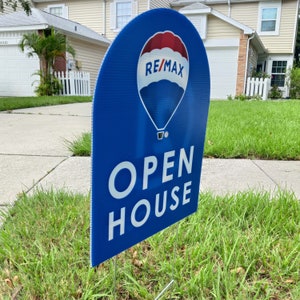 Arched Realtor Open House Sign, Custom Open House Yard Sign, Modern ...