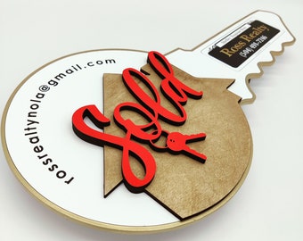 Realtor Sold Sign, Realtor Closing Custom, Sold Real Estate Agent Key ...