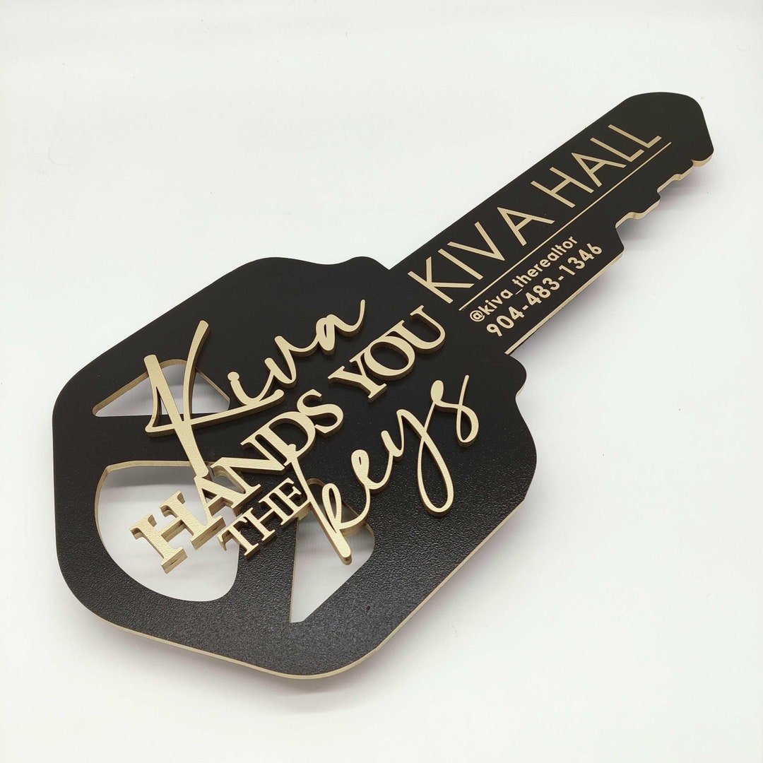 Closing Photo Prop, Hands You the Keys Sign, 3D Modern Key Sign for ...