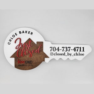 Just Closed Key Sign, KW Key Sign, Keller Williams Key Sign, Realtor ...