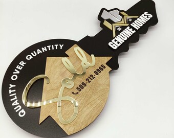 Realtor Sold Sign, Realtor Closing Custom, Sold Real Estate Agent Key ...