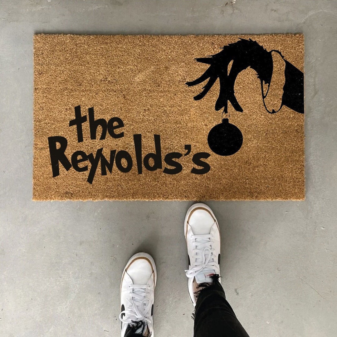 The Grinch Christmas Personalized Doormat, Festive Front Door, Outdoor ...