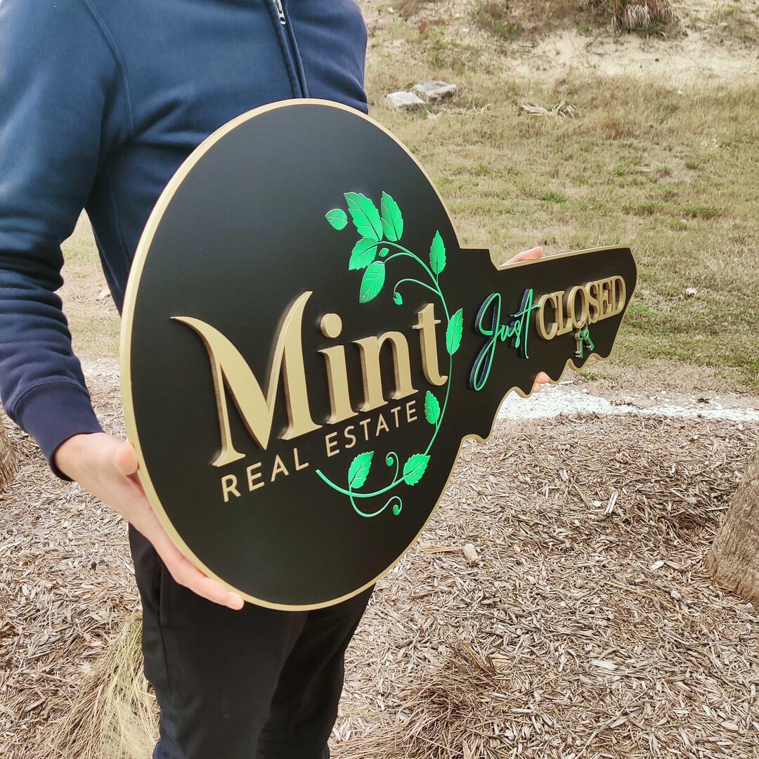 Big Round Key Sign for Realtor, 3D Logo Key Sold Sign, XXL 40" Closing ...